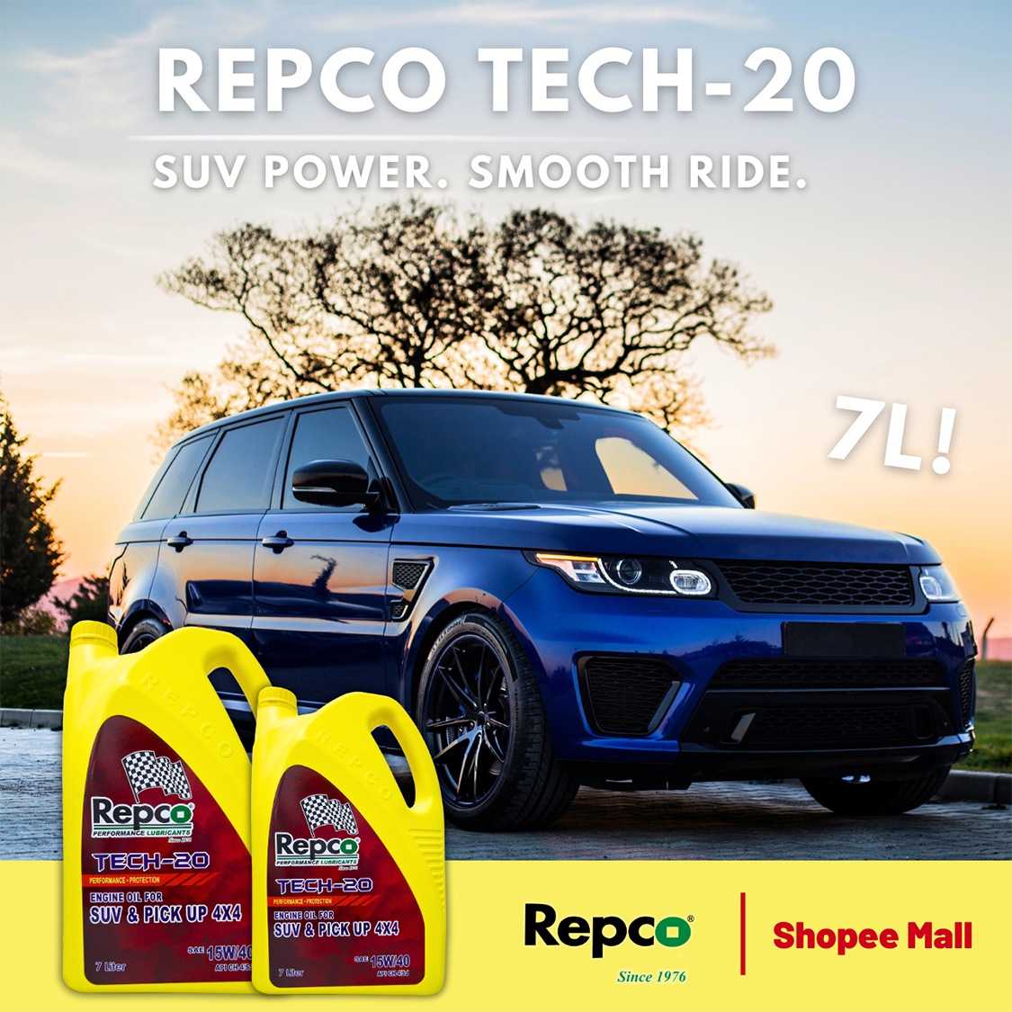 Repco® Tech-20 15W/40 API CH-4/SJ (7L) Diesel Engine Oil For SUV ...