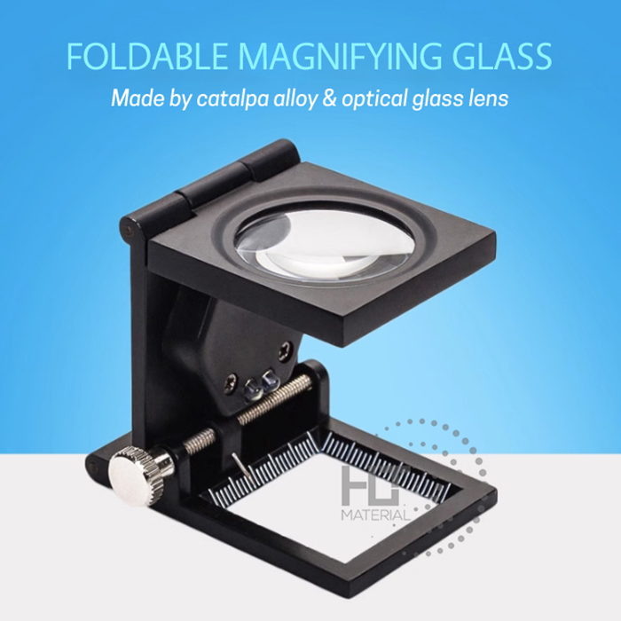 Foldable Magnifying Reading Glass 60X With Scale and LED Light Handheld ...