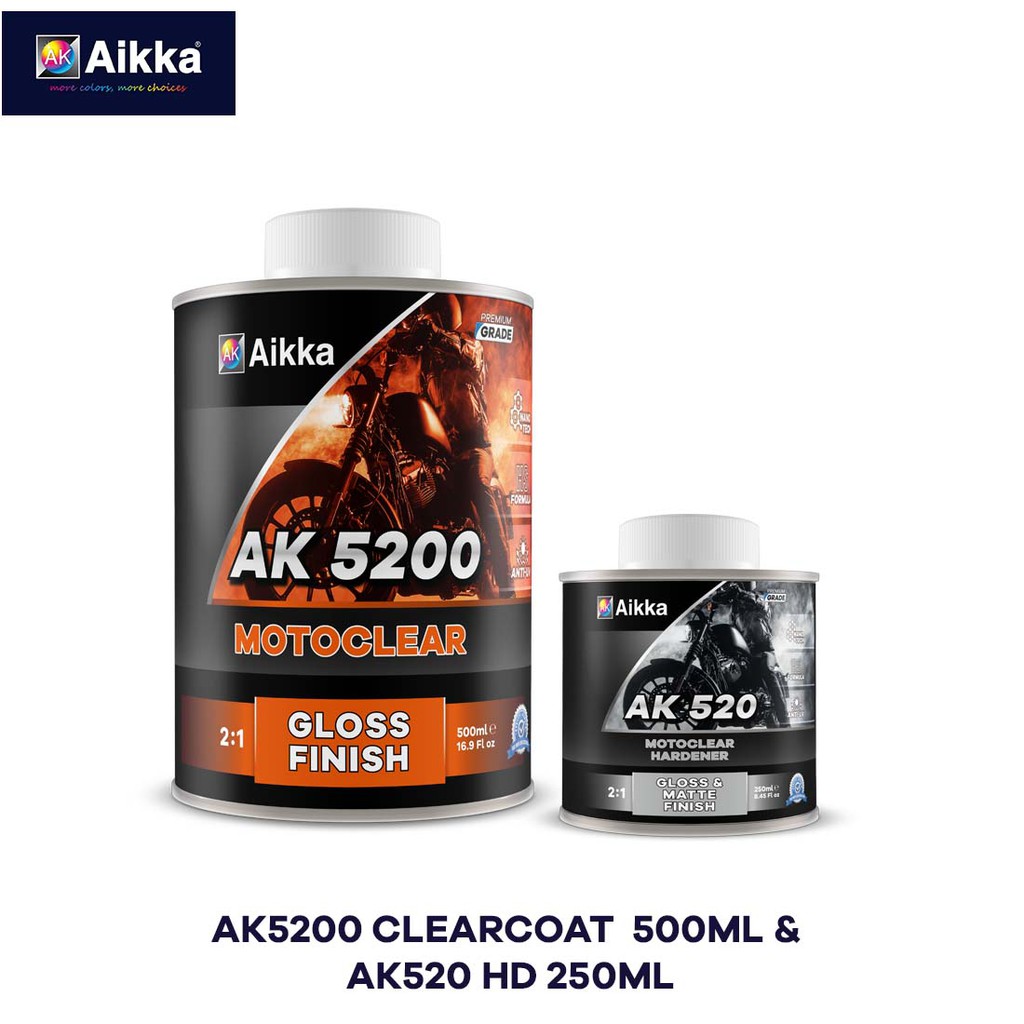 AIKKA AK5200 + CRYSTAL SET 2K Clearcoat with Hardener Motor Clear 2:1 ...