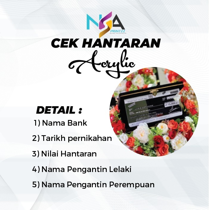 Plate Mock Up Cheque Stand Gubahan Duit Mas Kahwin Hibah Plat Replika ...