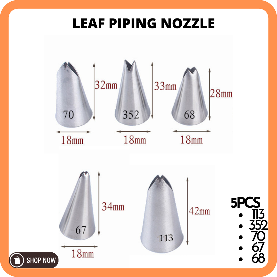 Set of Flower Rose Petal Nozzle Mounting Ruffle Cream Leaves Grass ...