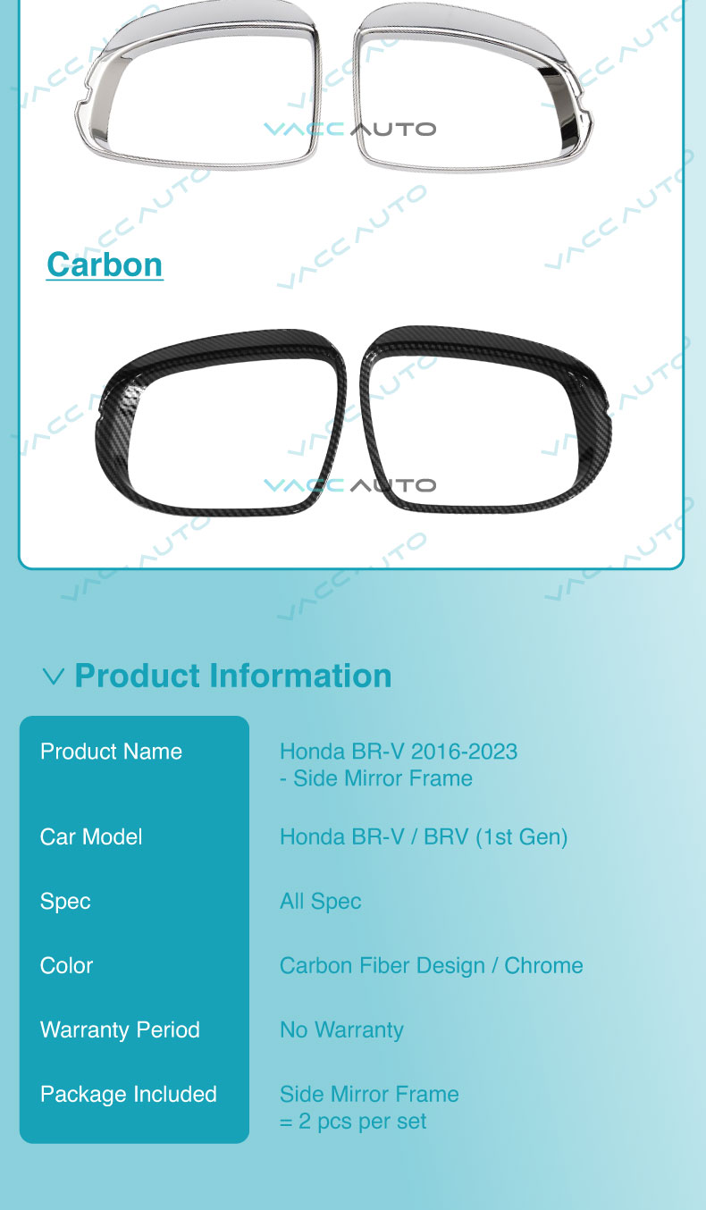Honda BRV Side Mirror Carbon Chrome Frame Side Door Rearview Mirror ...