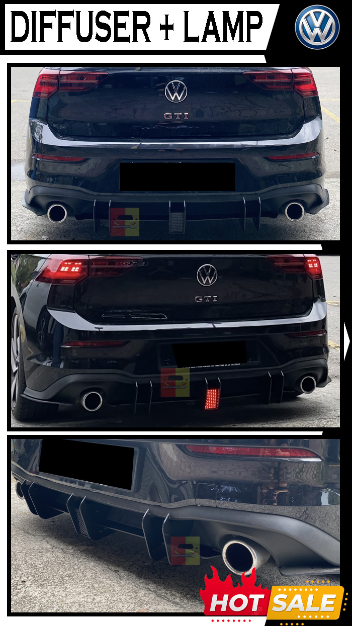 VOLKSWAGEN GOLF MK8 GOLF GTI REAR DIFFUSER MAXTON LOOK REAR DIFFUSERF ...