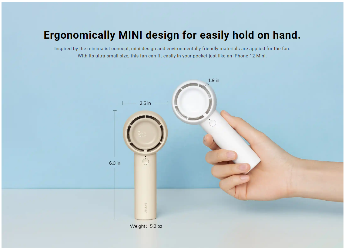 JISULIFE Handheld Super-Mini Turbo Fan Life5 New Technology Turbofan 3 ...
