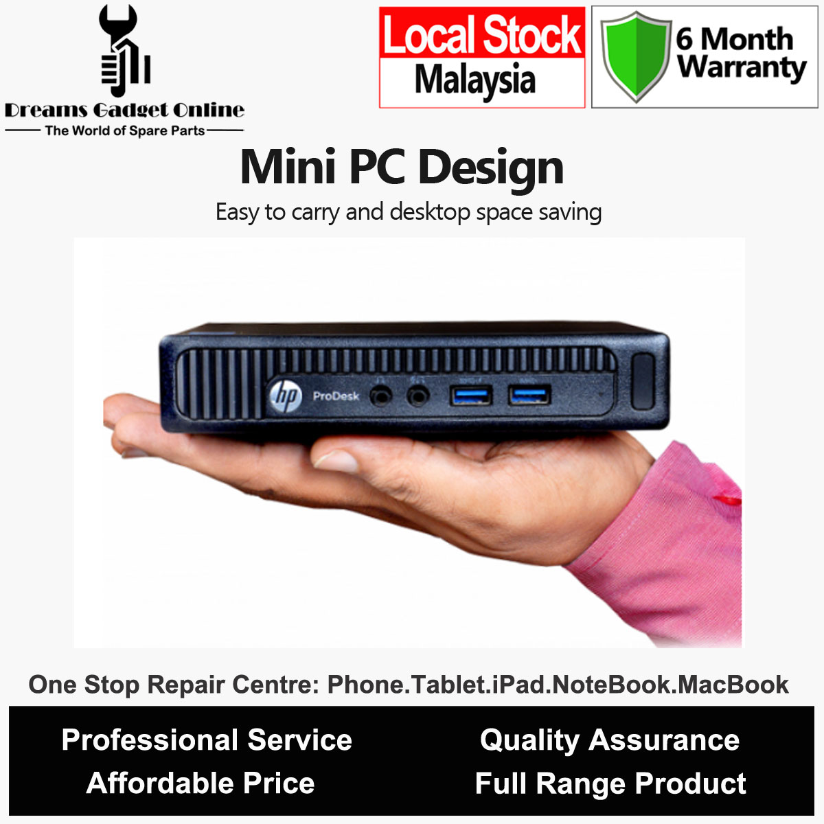 HP ProDesk 400 G2 Mini PC Desktop Computer Intel Core-I5 6th Generation ...