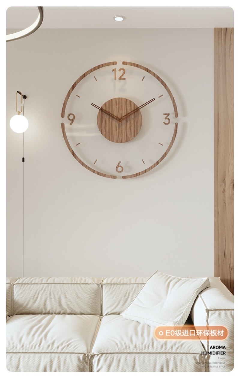 Wooden Nordic Wall Clock Jam Dinding Hiasan Aesthetic Clock Wall Clock ...