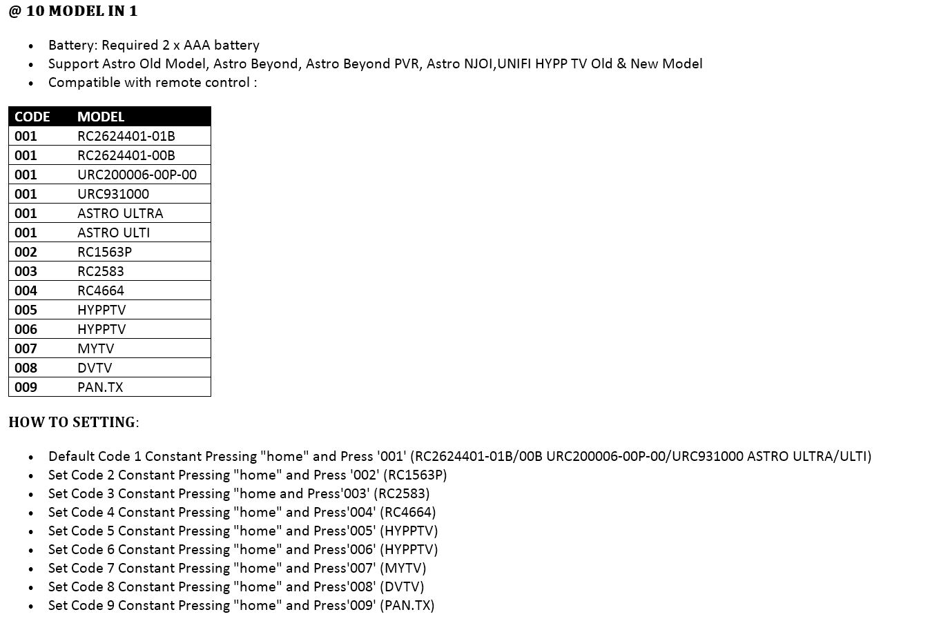【FREE 2XAAA BATTERY】ASTR0 PVR BEYOND Byond HYPP tv NJOI DECODER Remote ...