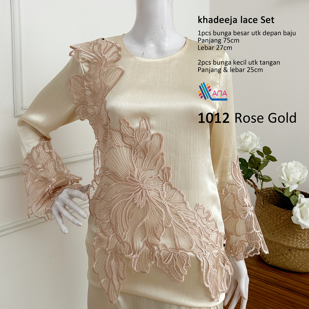 Khadeeja Lace Set Lace Sulam Bunga Treding Lace Sulam Ariesya lace ...