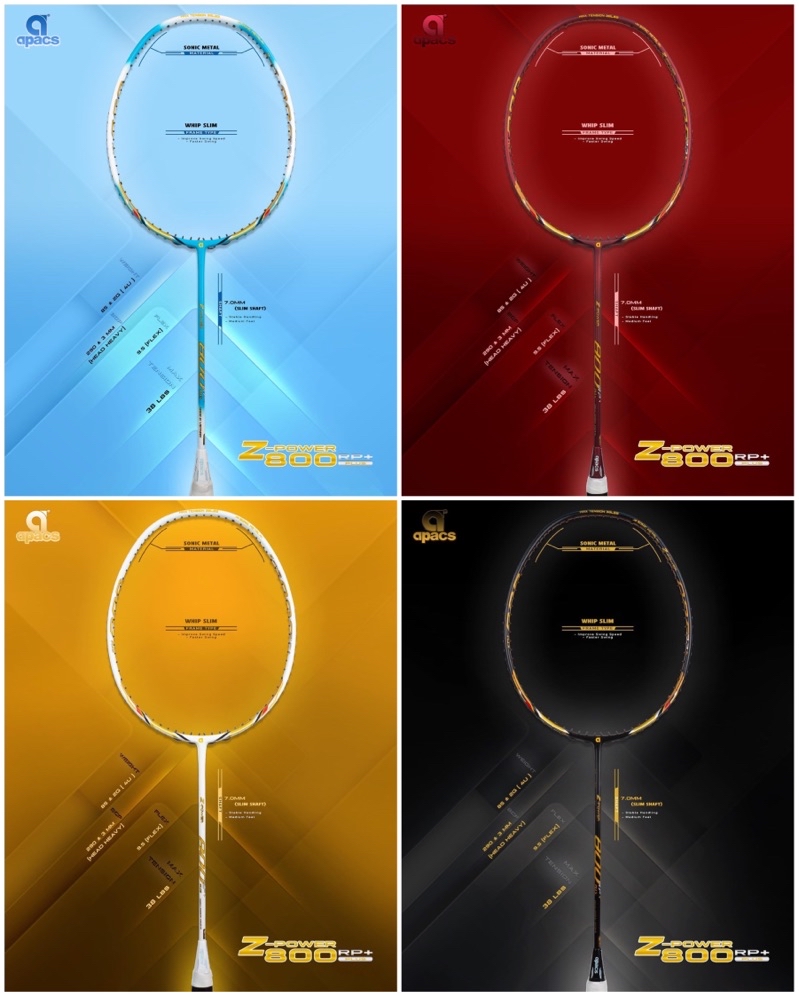 APACS Z Power 800 RP+ 4U / 5U Max Tension 38LBS 100%ORIGINAL Racket ...