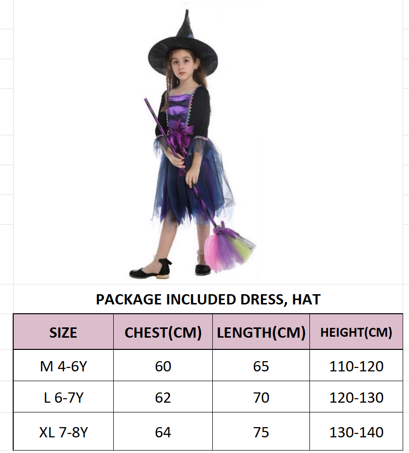 Cutie Pretty Halloween Witch Costume Set Moonlight Magic Witch Kids ...