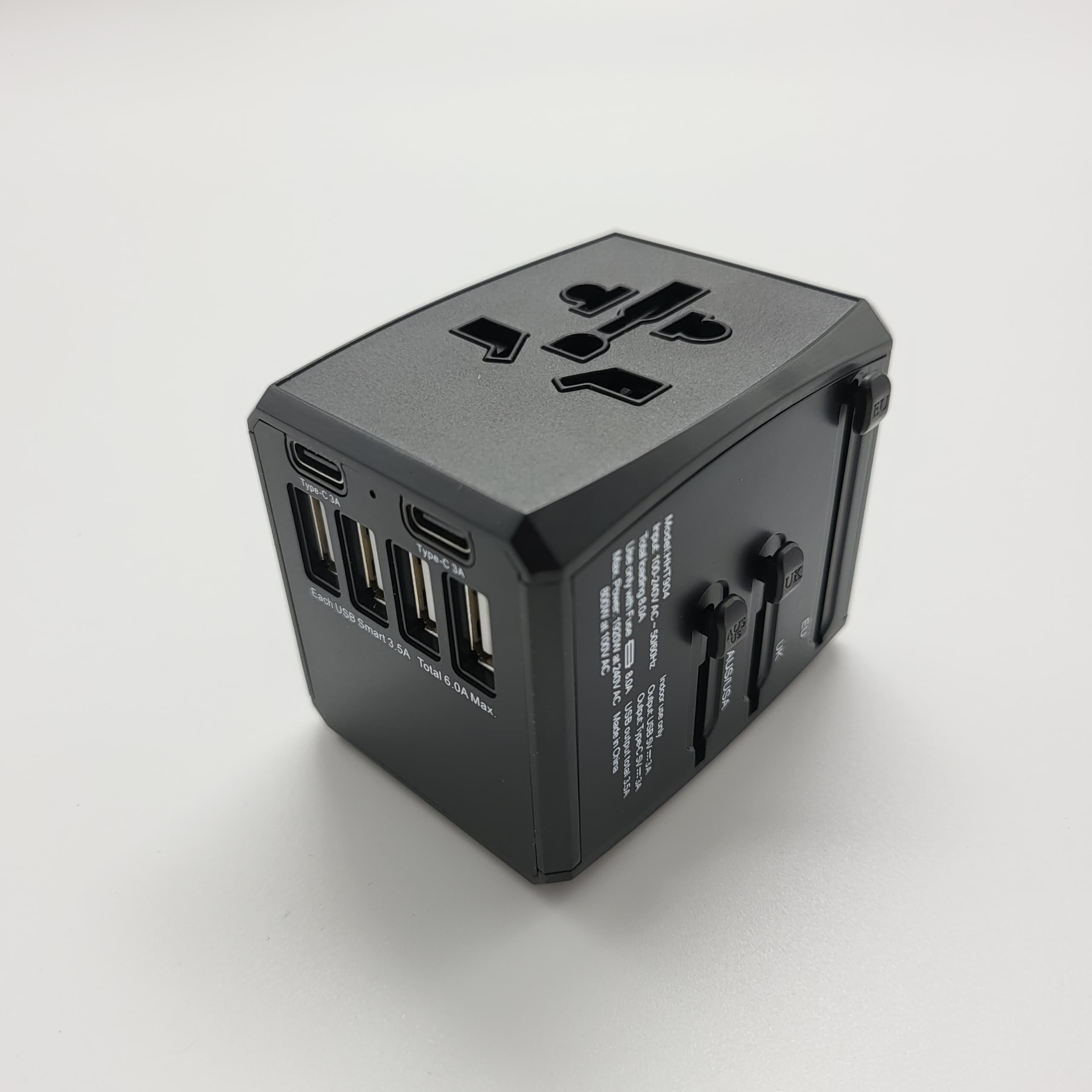 Universal UK/AU/US/EU Travel Adapter Travel With 4 USB Ports and 2 Type ...