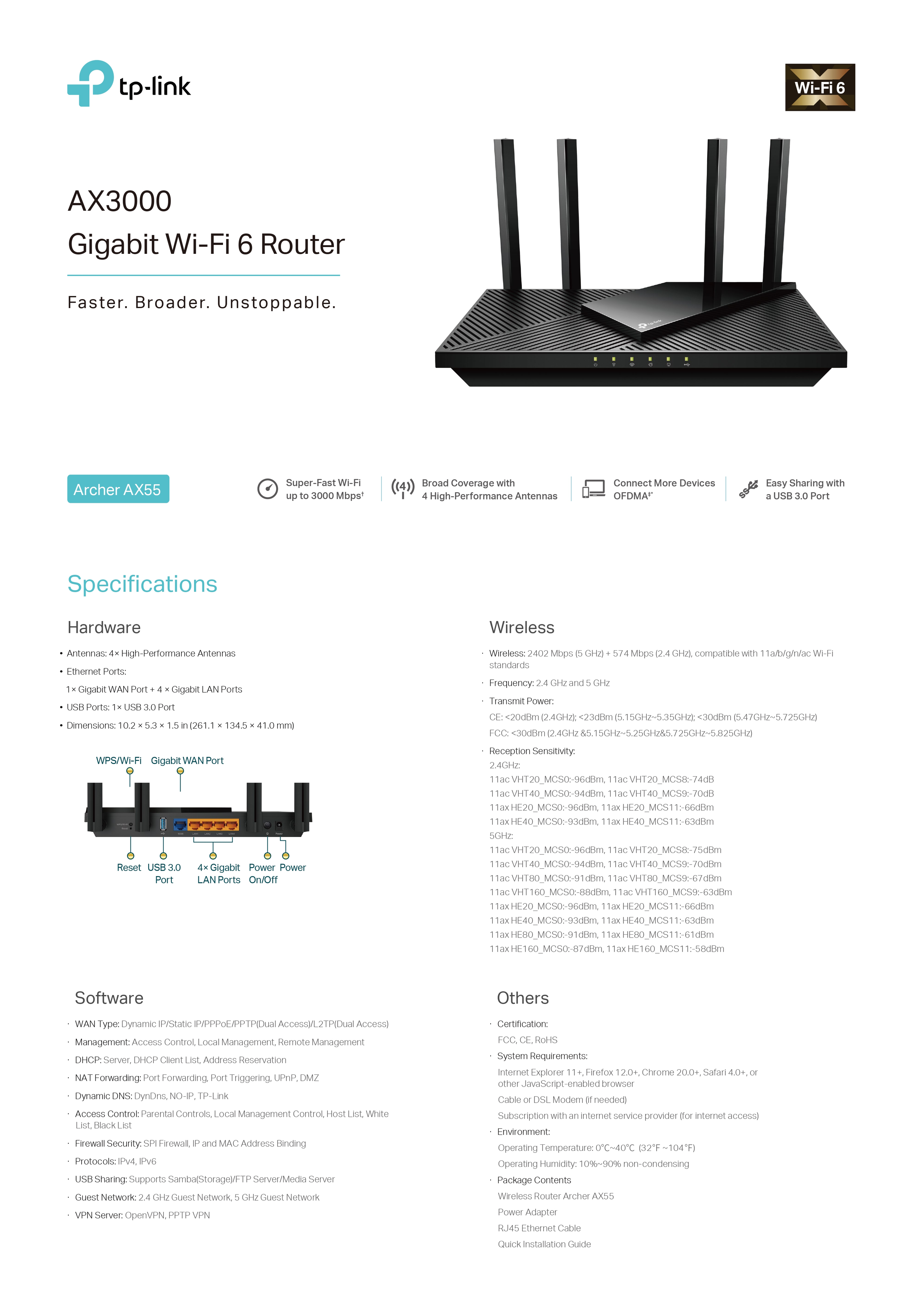 TP-LINK ARCHER AX12 AX1500 / AX23 AX1800 / AX53 AX3000 / AX55 AX3000 ...
