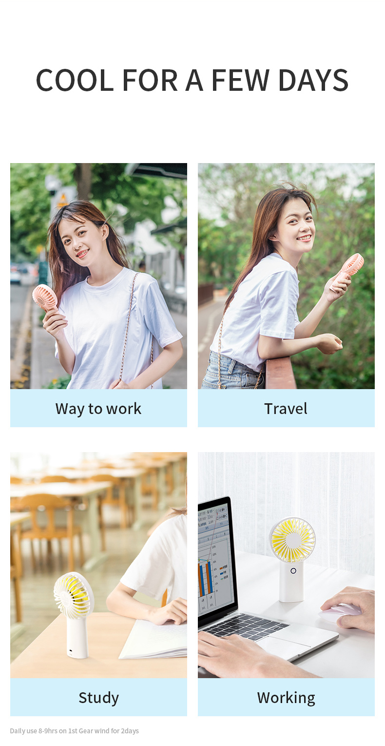 JISULIFE Handheld Fan Life3 Mini Fan USB Rechargeable Portable Hand Fan ...