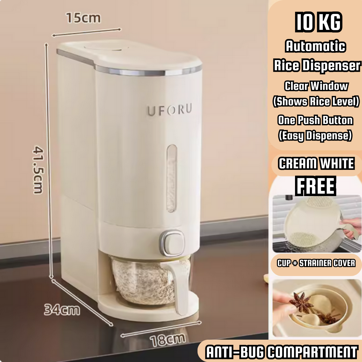 C&C Bekas Beras Kitchen Rice Storage Food Container Bekas Beras 10kg ...