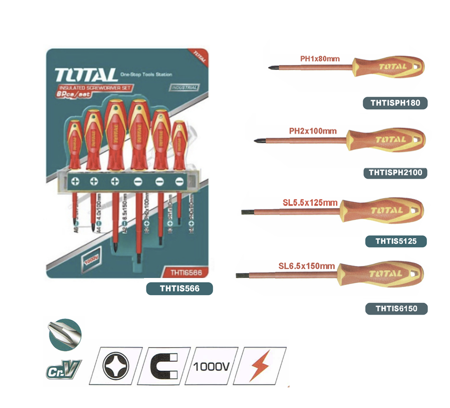 TOTAL Insulated Screwdrivers THTIS566 / THTISPH180 / THTISPH2100 ...