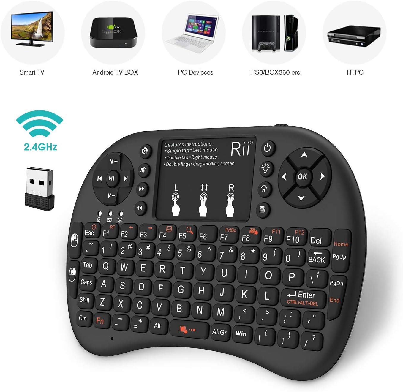 【FREE BATTERY】i8 Mini Keyboard 2.4gWireless Remote Control Keyboard for ...