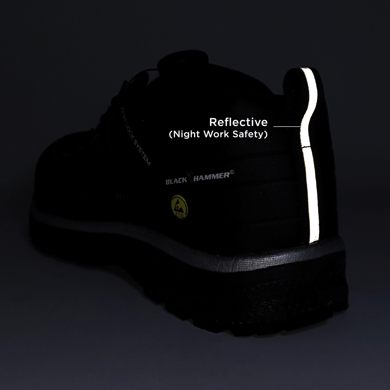 Black Hammer Pro Series Men Low Cut ESD Fastlock Light Weight Safety ...