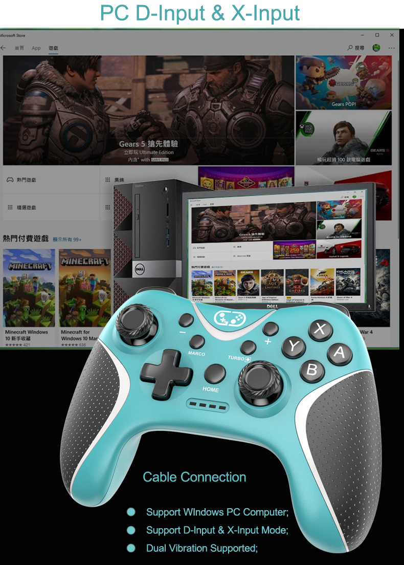 Saitake STK-7038 Nintendo Switch Wireless Controller BT Six-axis ...