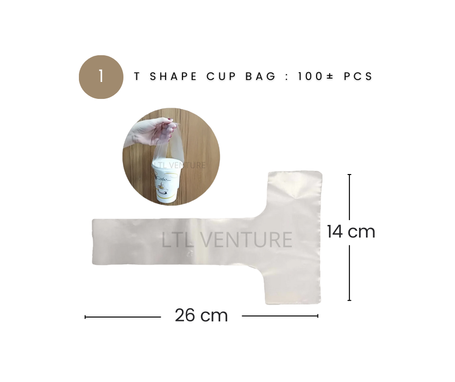 (100Pcs) T Shape Plastic Cup Bag Carrier for 12oz/16oz/22oz Cup/Plastik ...