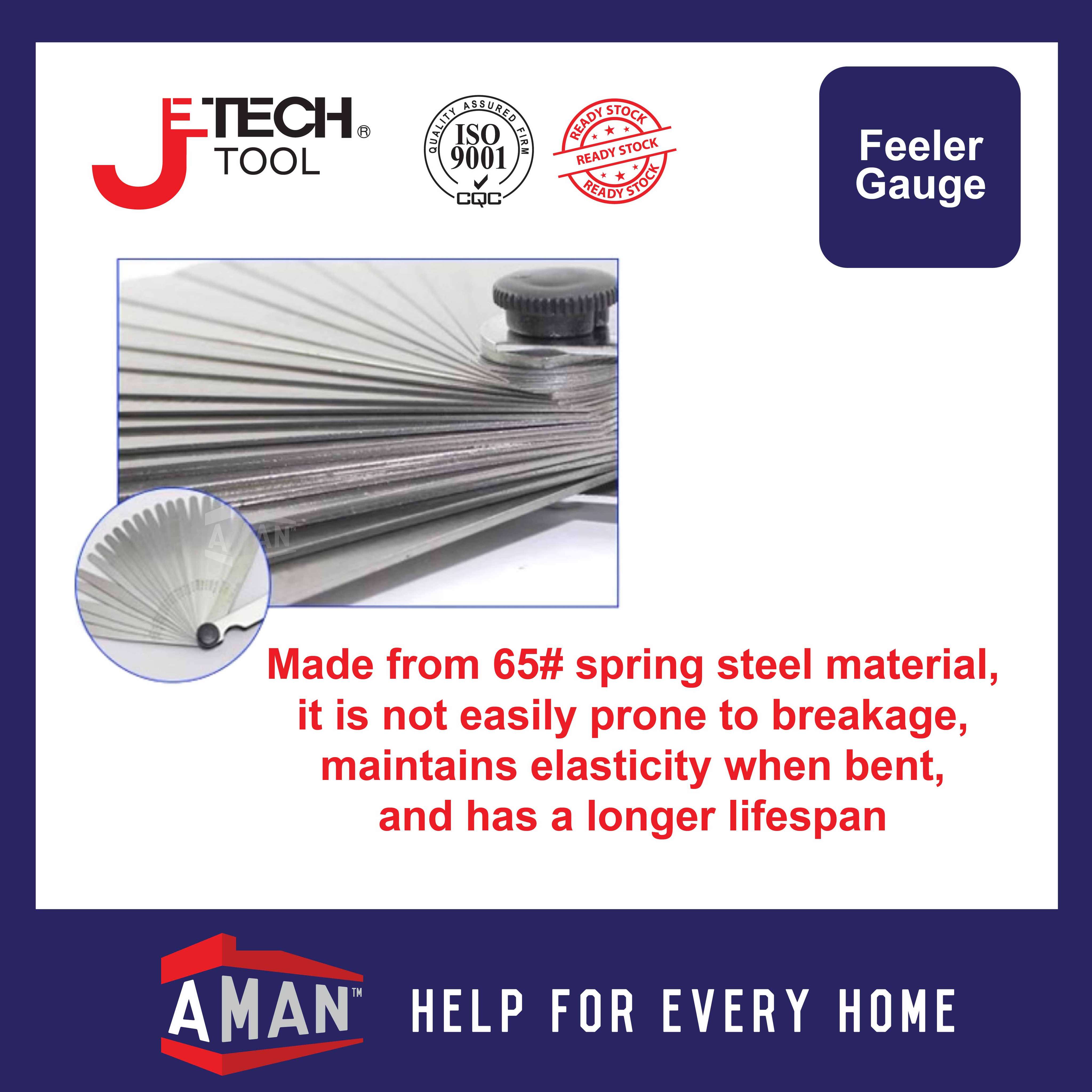 JETECH Metric Feeler Gauge Thickness Gauge Blade Fillet Feller Engine ...