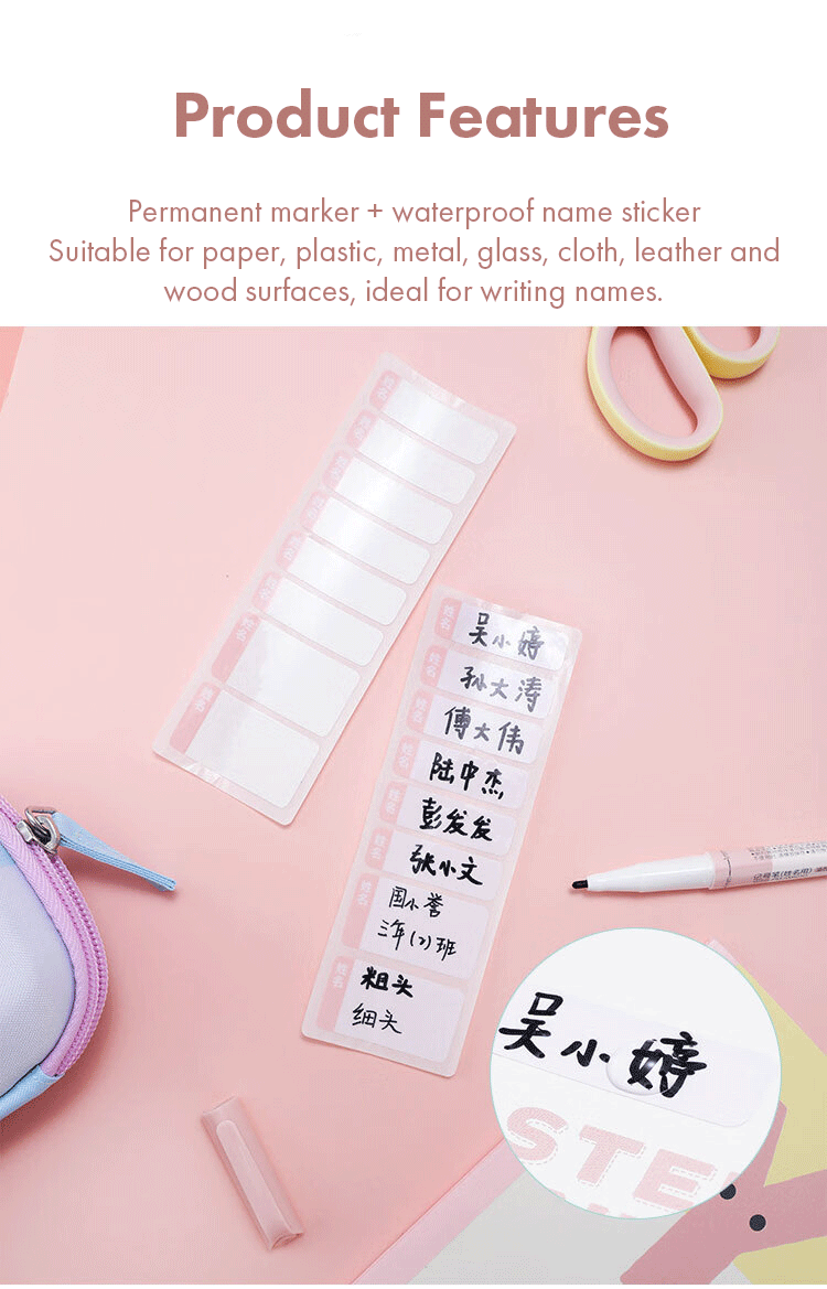 KOKUYO Pastel Planet pen permanent marker oil-based name sticker WSG ...