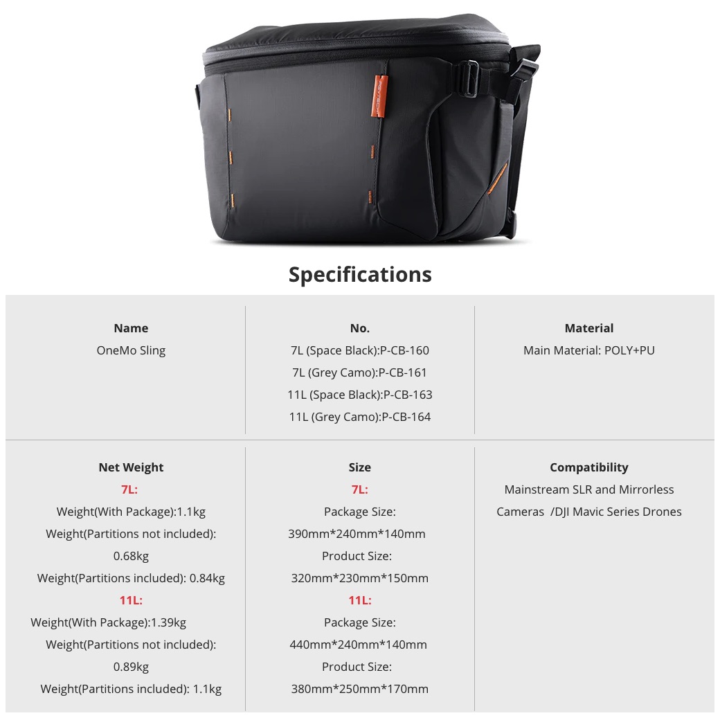 PGYTECH OneMo 2 Sling FPV Lite Backpack Camera Shoulder Bag | Shopee ...