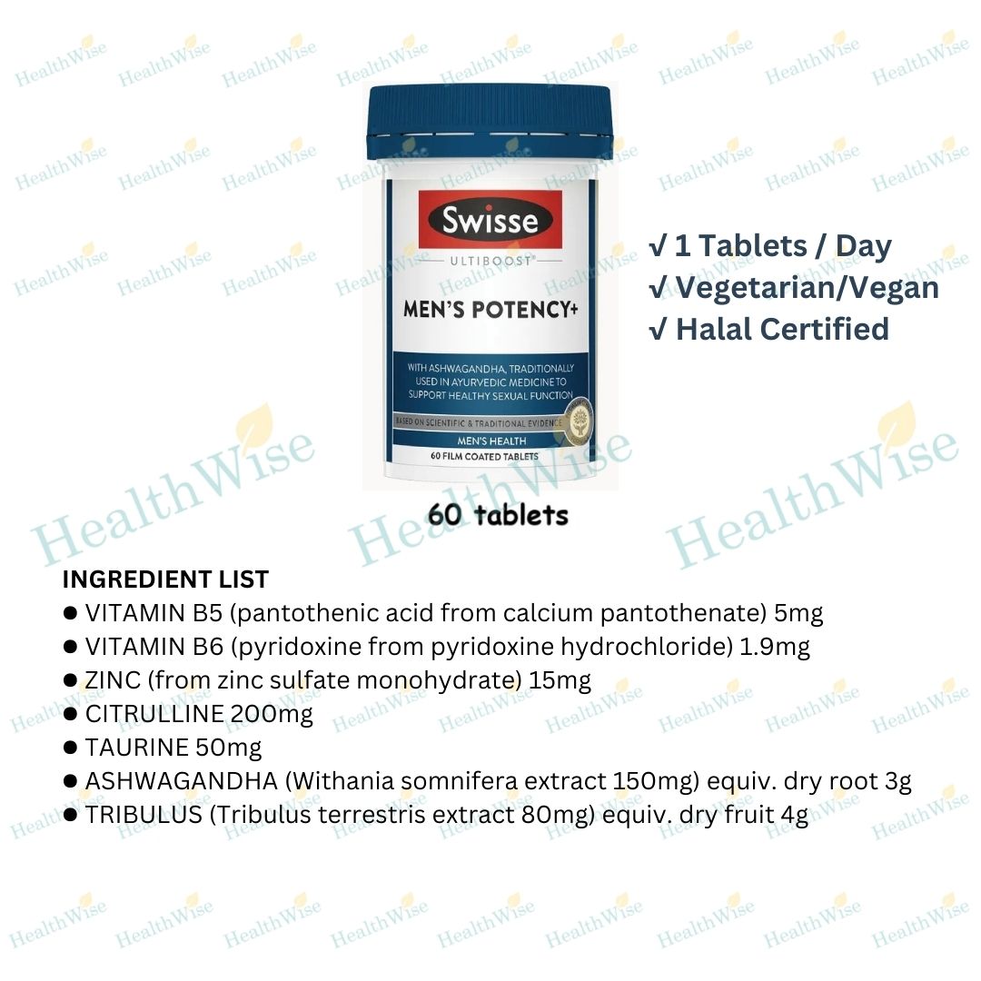 [AUSTRALIA] SWISSE Men's Vitality 120tablets | Men's Potency+ 60tablets; with Maca, Oyster ...