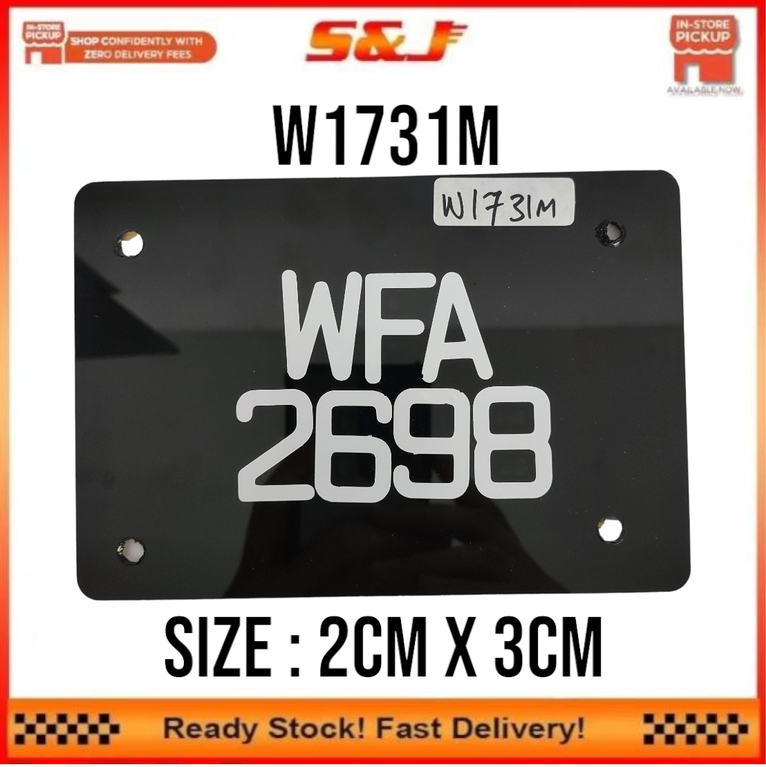 1PC REAR NUMBERING NUMBER PLATE (STICKER TYPE) NOMBOR PAPAN PLATE MOTOR ...