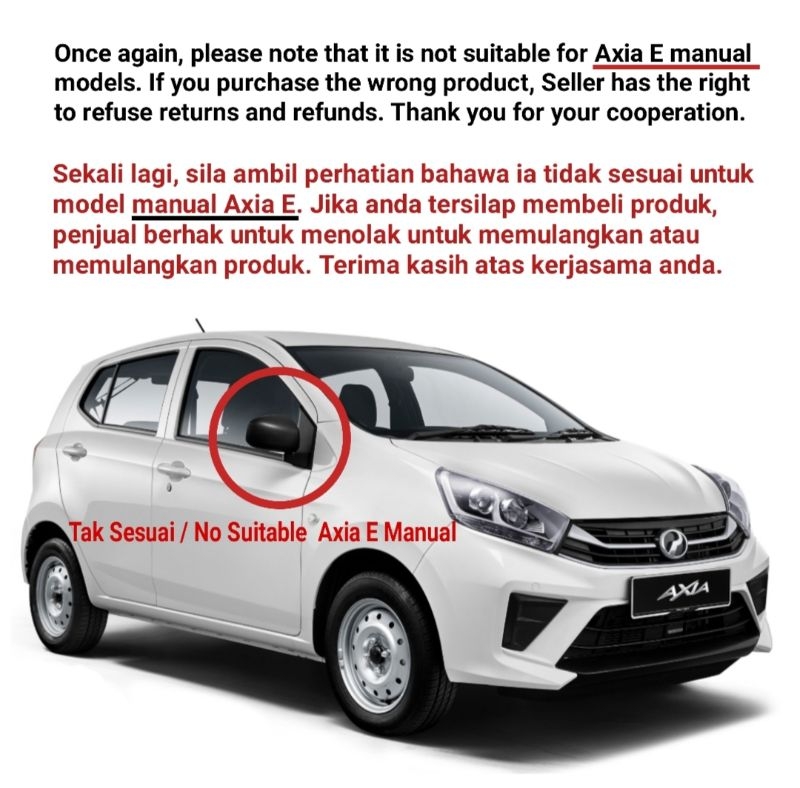 Perodua Axia G/Axia X/Axia Gextra/New Axia Style Original Side Mirror ...