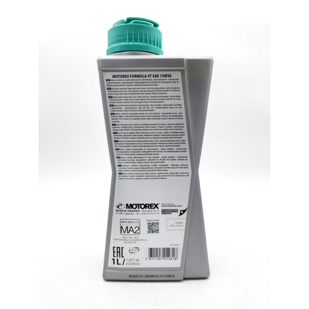 MOTOREX 4T Engine Oil 1L Motor Enjin Minyak Hitam 15W50 Formula ...