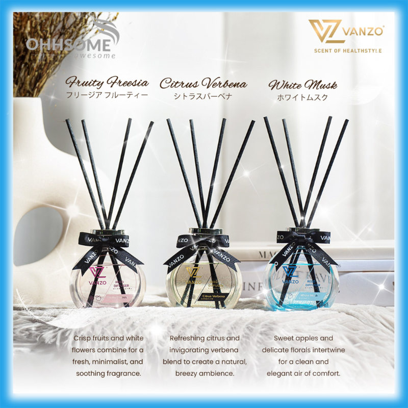 𝗩𝗔𝗡𝗭𝗢 New Essence【Cloud Mist Tea Essence】Reed Diffuser Perfume Pewangi ...