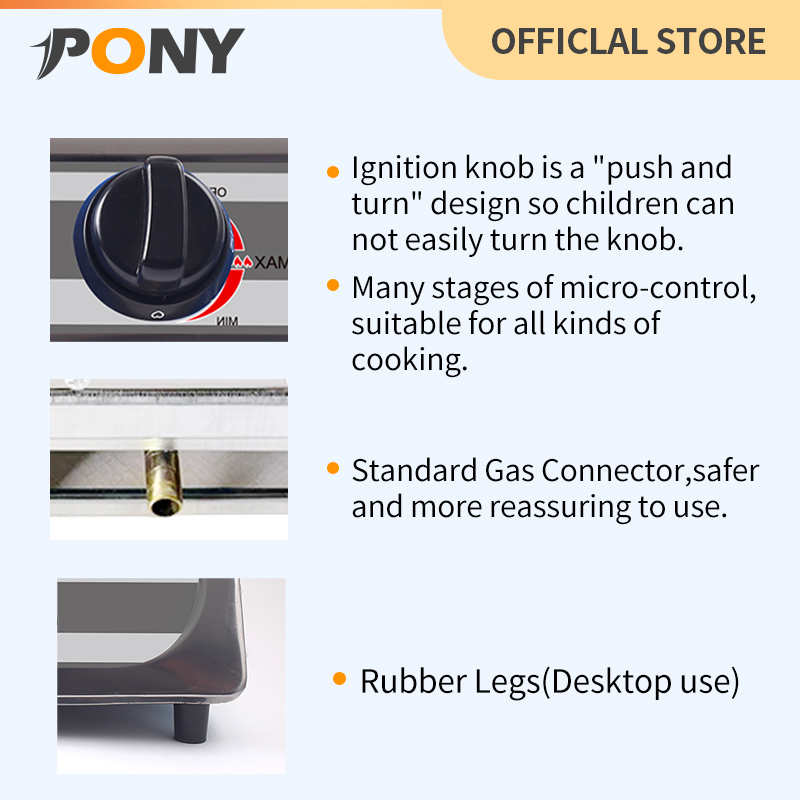 PONY HOME-2.7KW Dual Gas Stove Infrared Burner 8 Jet Head Nozzle LPG ...