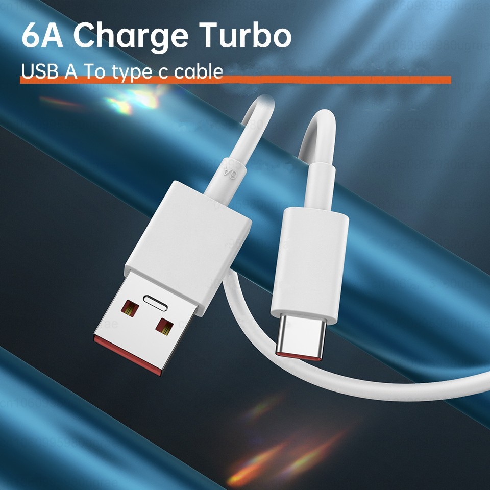 Original Cable Type C Turbo Charge 6A 120W USB to USB C Fast Charging ...
