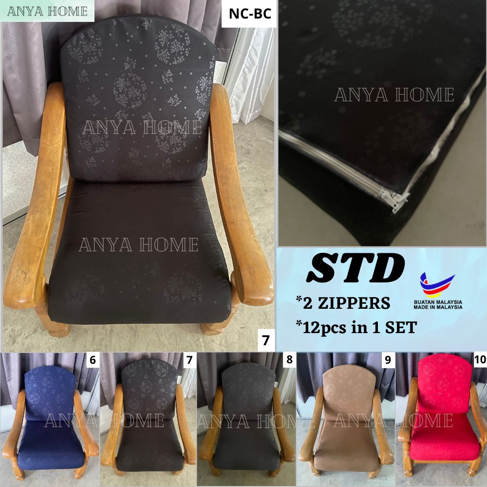 STD Sarung Kusyen Bujur Bulat 12pcs in 1 set 2 zippers Cushion Cover ...