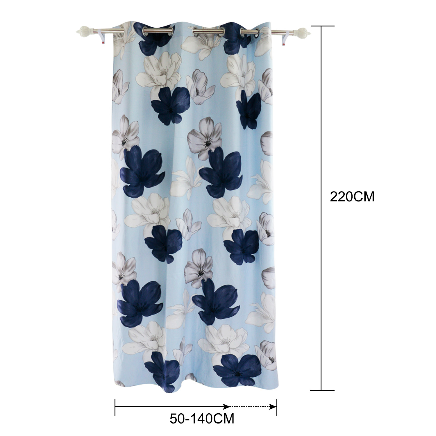 Ring Type Curtain 1 Pcs Colorful Pattern Modern Semi Blackout Shading ...