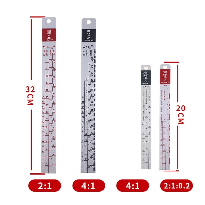 Paint Mixing Ruler Car Paint Measuring Calibration Scale Aluminum ...