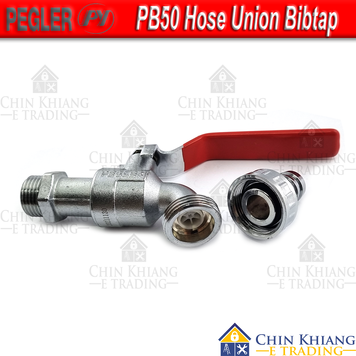 Pegler PB50 Hose Union Bibtap Chrome Plated Garden Washing Machine Tap ...