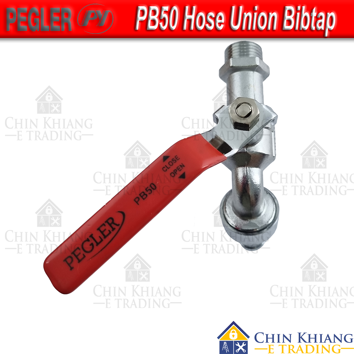 Pegler PB50 Hose Union Bibtap Chrome Plated Garden Washing Machine Tap ...