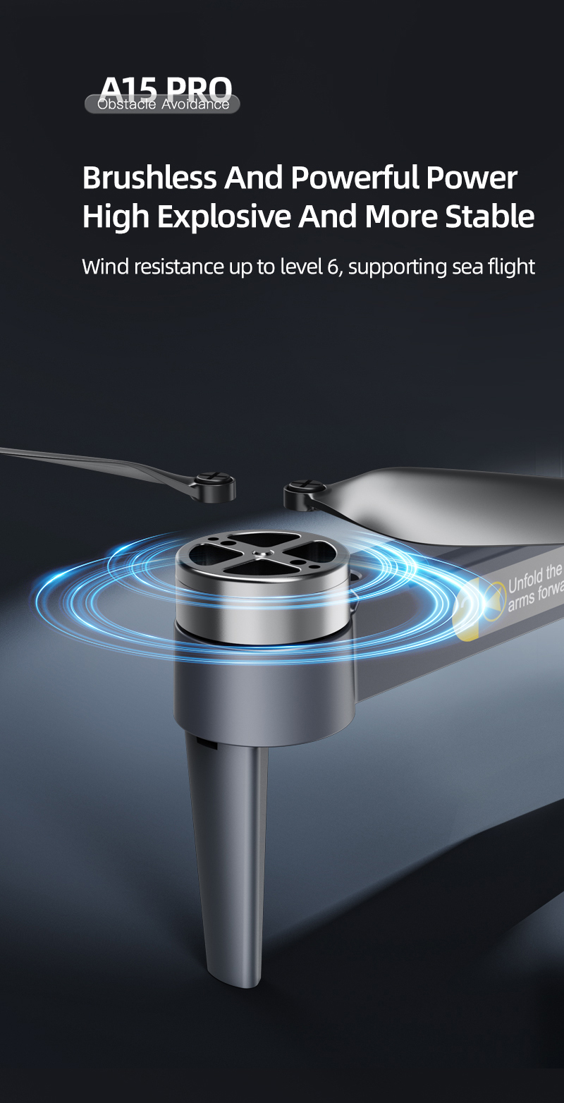 【New】 A15 Pro Brushless Drone Optical Flow 360° Obstacle Avoidance ...