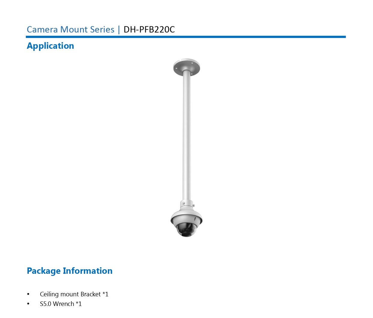 Dahua Outdoor Weatherproof Dome Eyeball Fisheye CCTV Camera Aluminum Ceiling Bracket White ...
