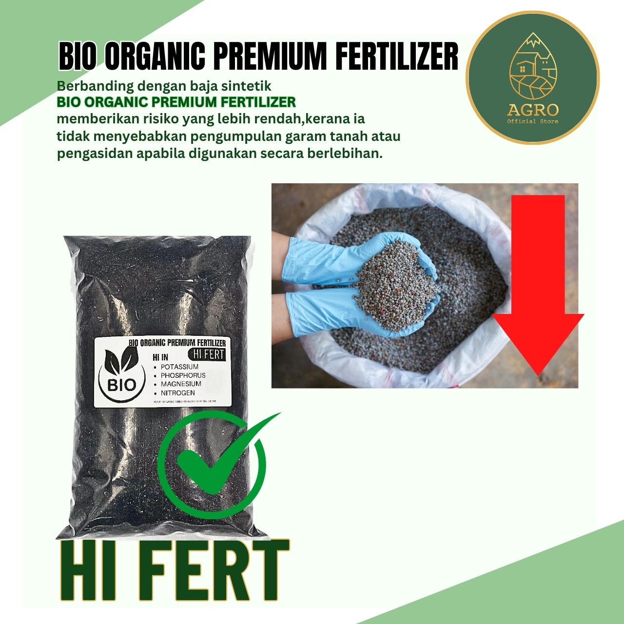 Agro Bio Organic HI-FERT Premium Fertilizer Baja Organic Baja Super ...