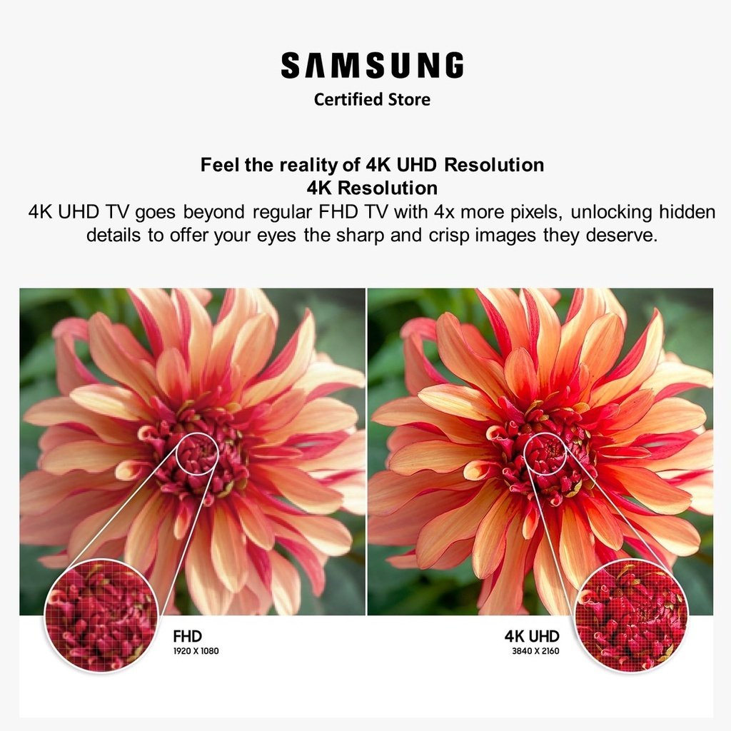 Samsung 55" Inch LED TV UA55AU7000 4K UHD Smart TV with Crystal ...