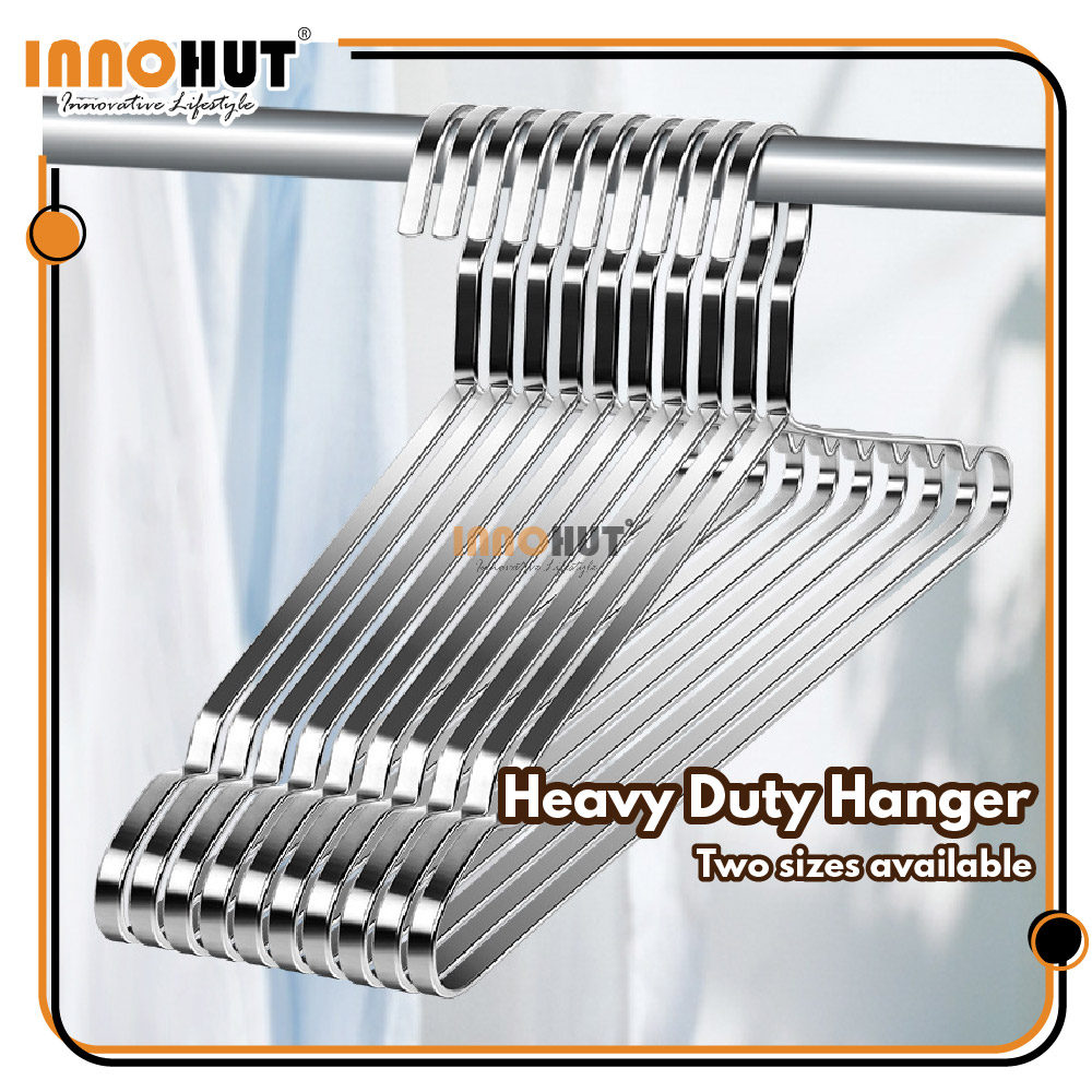[5PCS] Innohut Stainless Steel Bold Flat Strip Hanger Clothes Hanger ...