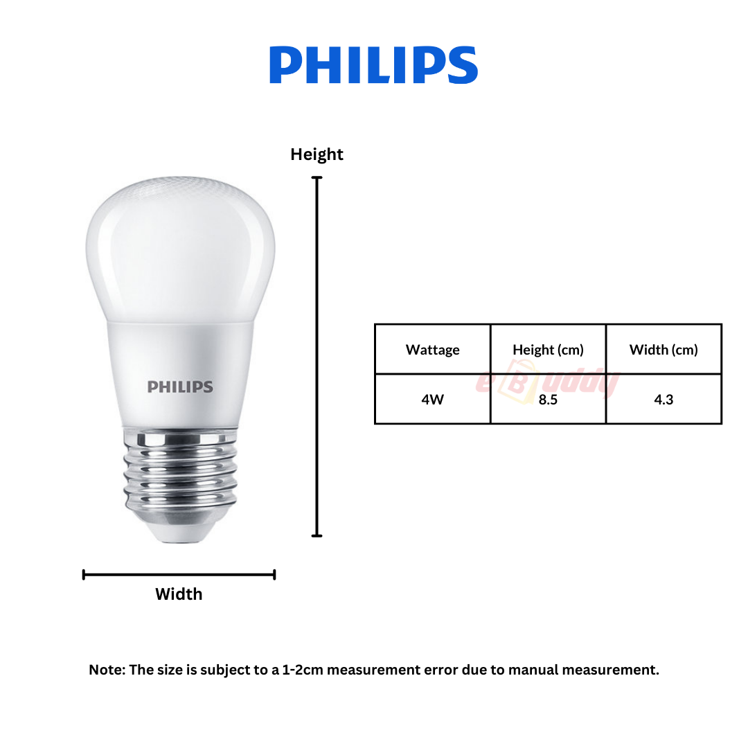 PHILIPS Mini LED Bulb 4W ( 3000K | 6500K ) (12 PCS) | Shopee Malaysia