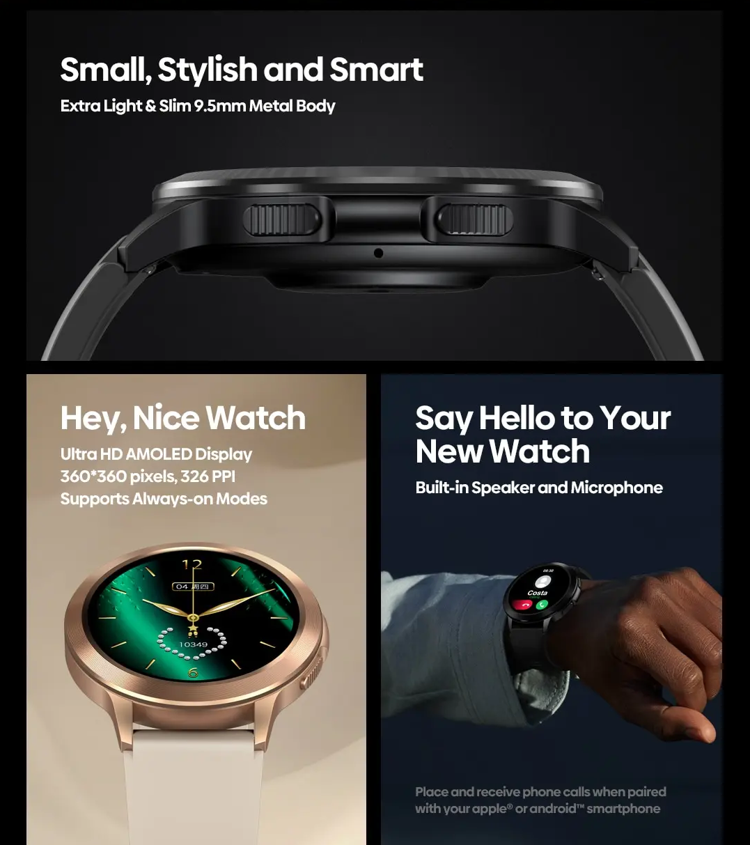 Zeblaze Btalk 2/ Zeblaze Btalk 2 Lite Smart Watch AMOLED Display Make ...