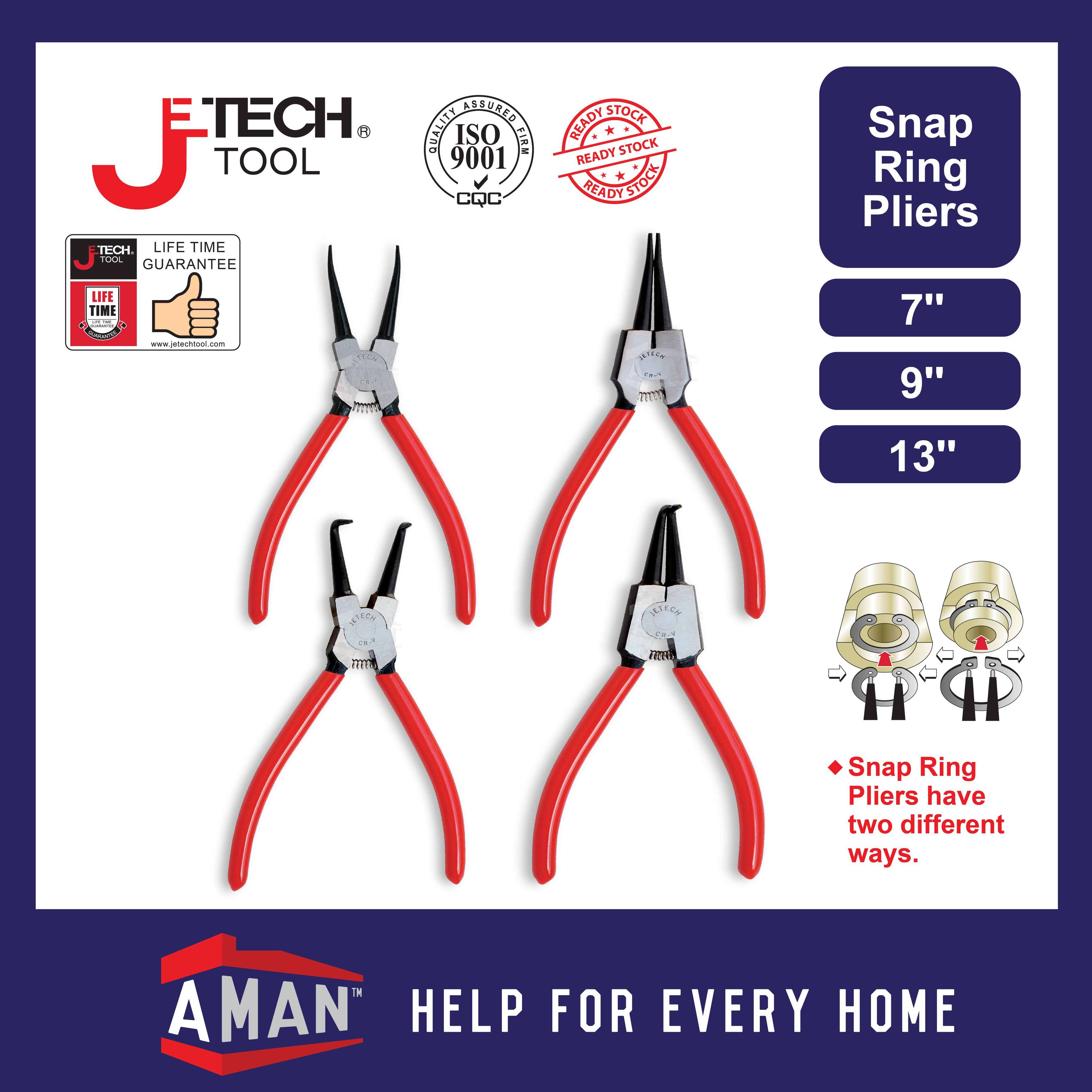JETECH 7" 9" 13" Circlip Clip Plier Straight Bent Internal External ...