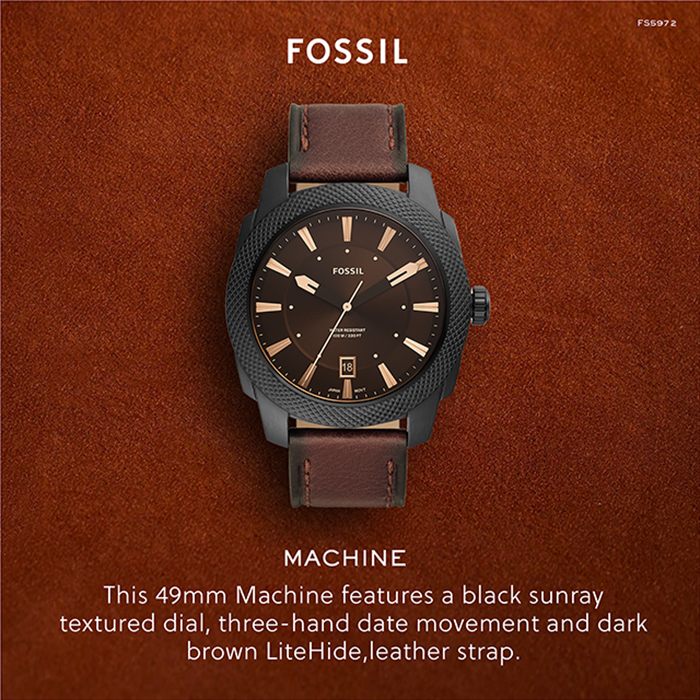 Fossil Male's Machine Analog Watches - Black (49mm) FS5972 | Shopee ...