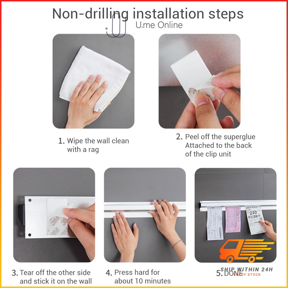 U.me Order Holder Kitchen Menu Clip Wall Bill Holder Hotel Order Slip ...
