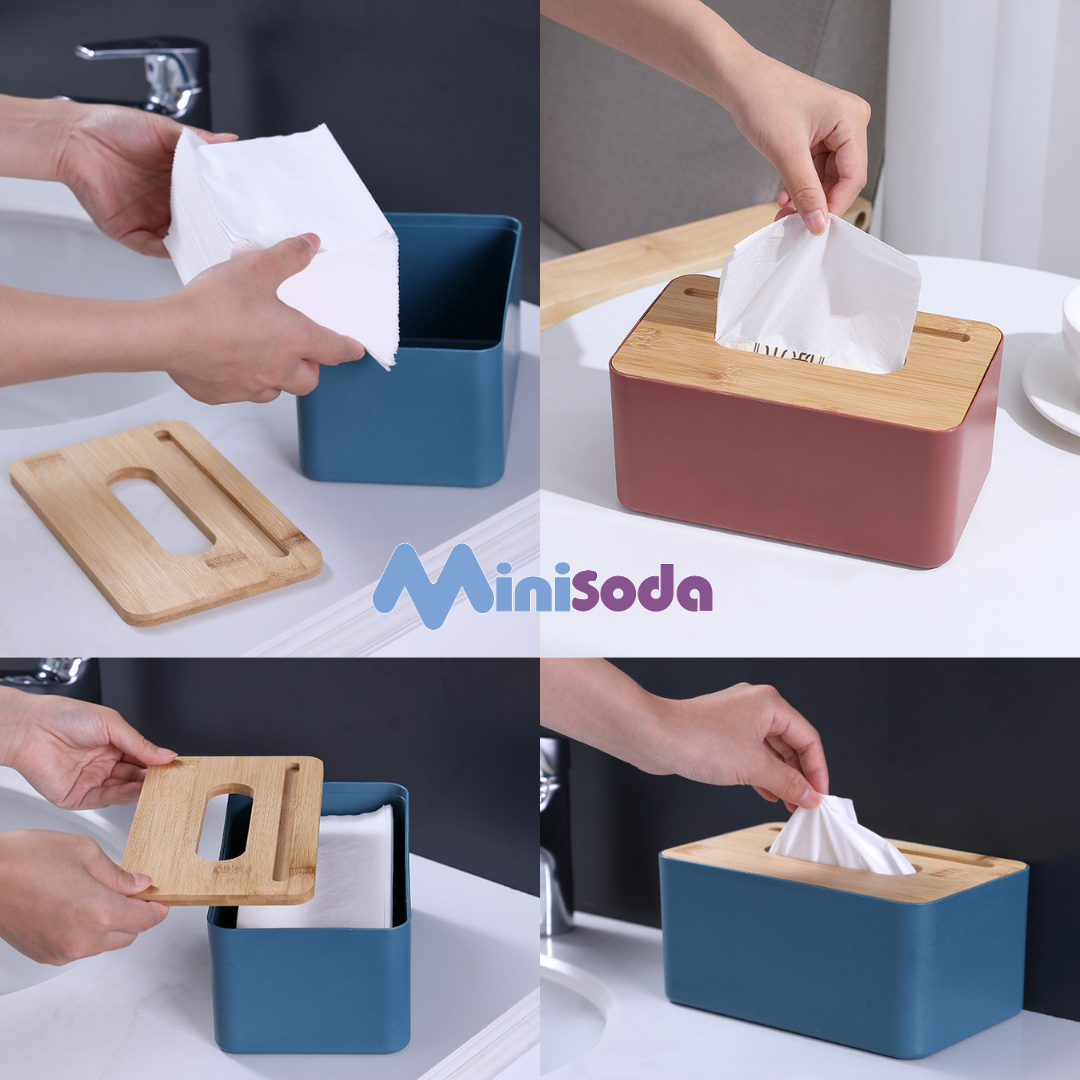 Tissue Box Oak Wood Nordic Muji Bamboo Toilet Paper Box Car Tissue ...