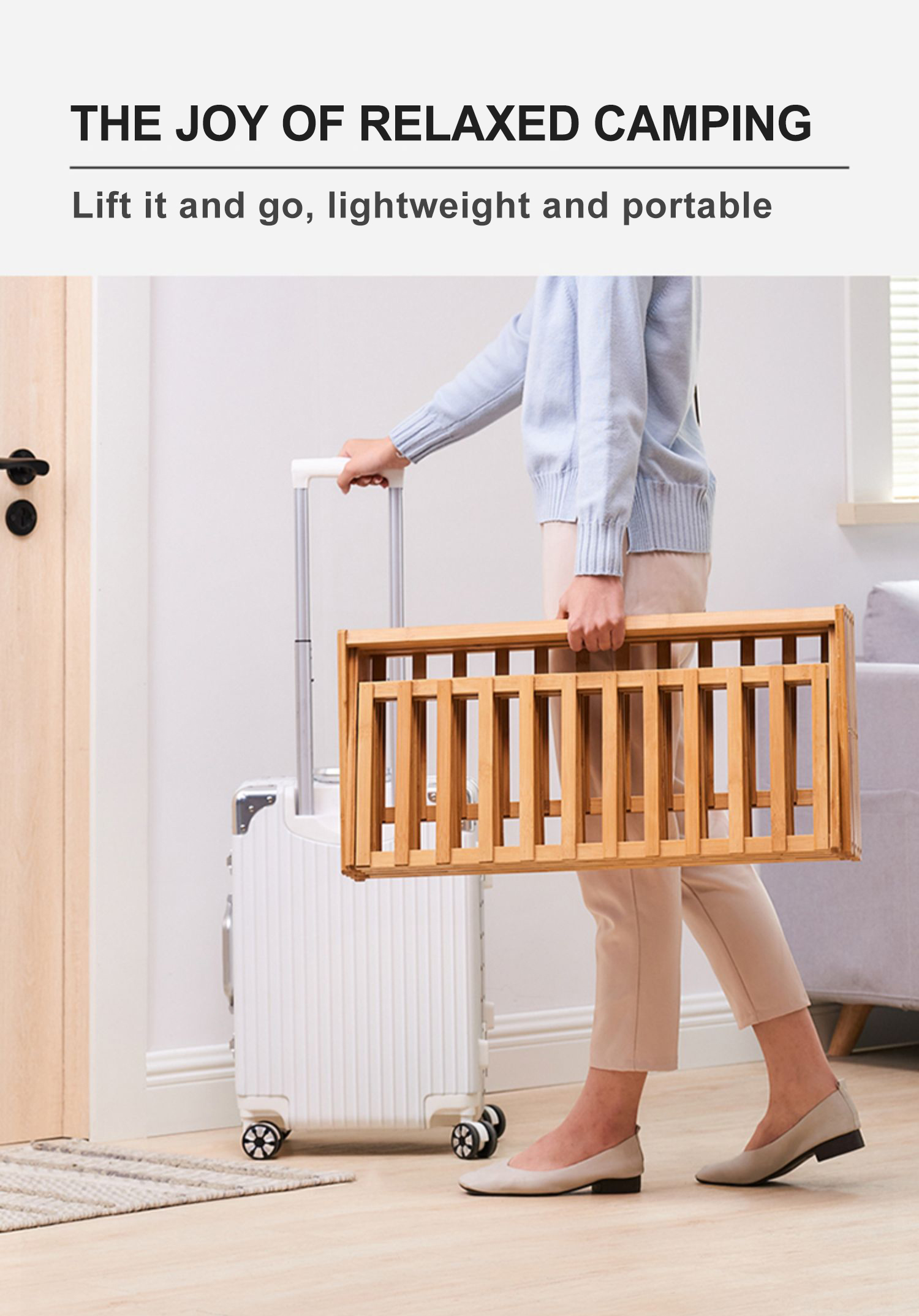 Outdoor Camping rack Multilayer Foldable Wood Shelf Portable Picnic ...